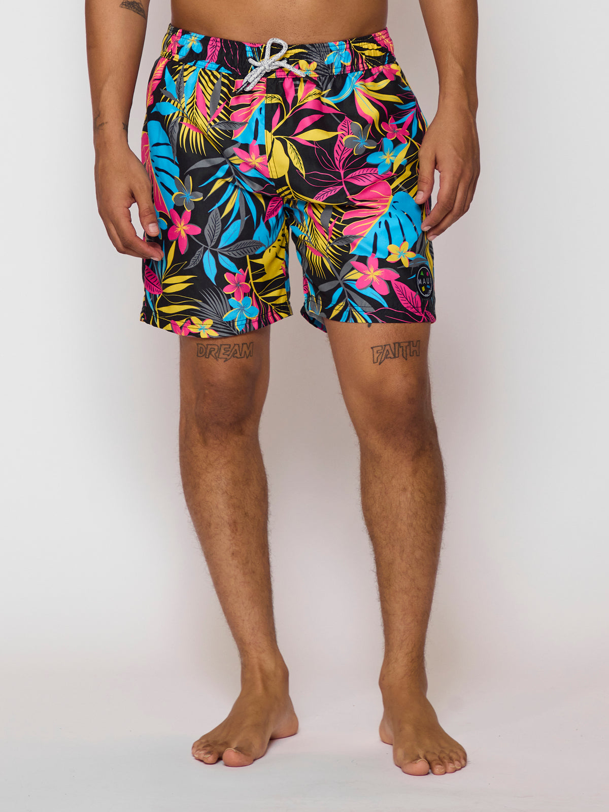 Aloha Dreams Pool Shorts in Black | Maui and Sons